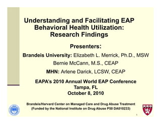 Understanding EAP utilization research findings | PPT