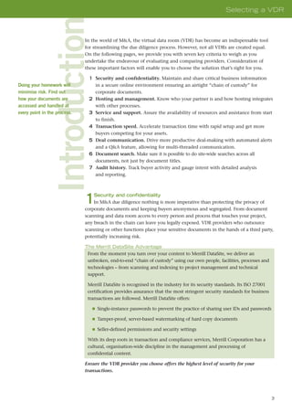 Merrill DataSite Not All VDRs Are Created Equal | PDF