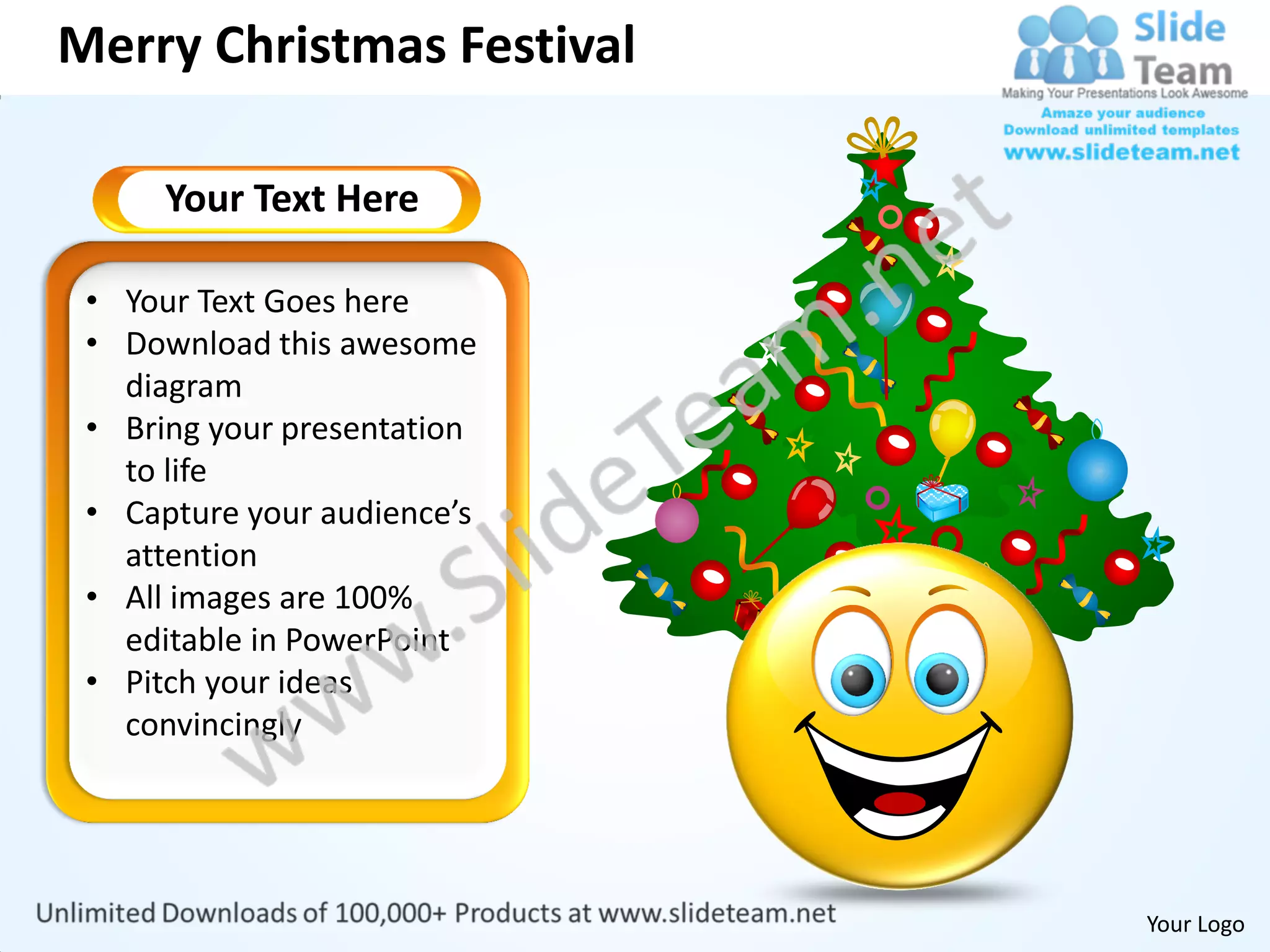 Merry christmas festival powerpoint diagram process flowchart examples ...