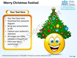 Merry christmas festival powerpoint diagram process flowchart examples ...