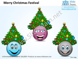 Merry christmas festival powerpoint diagram process flowchart examples ...