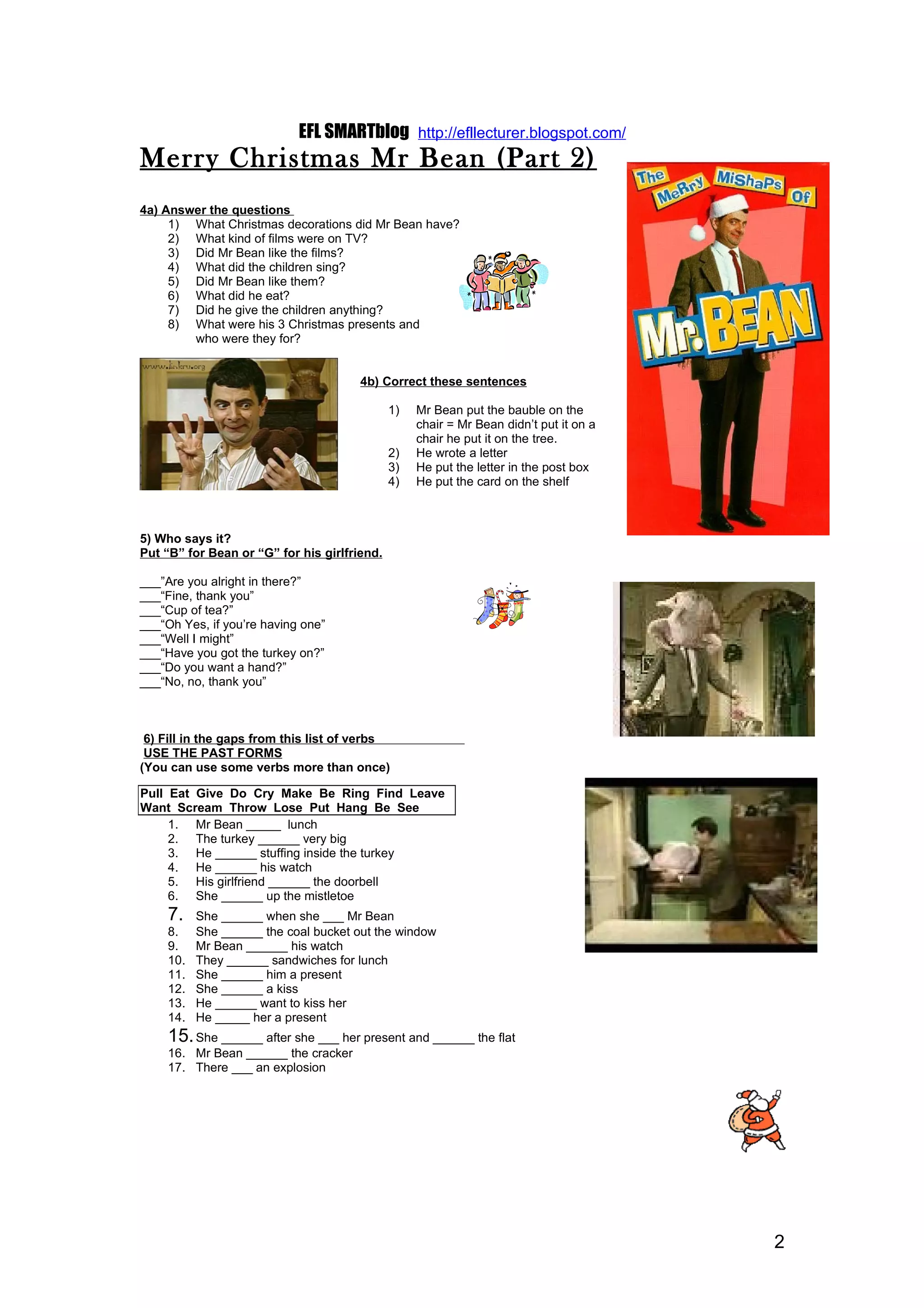 Merry Christmas Mr Bean for EFL | DOC | Daycare and Pre-School | Parenting