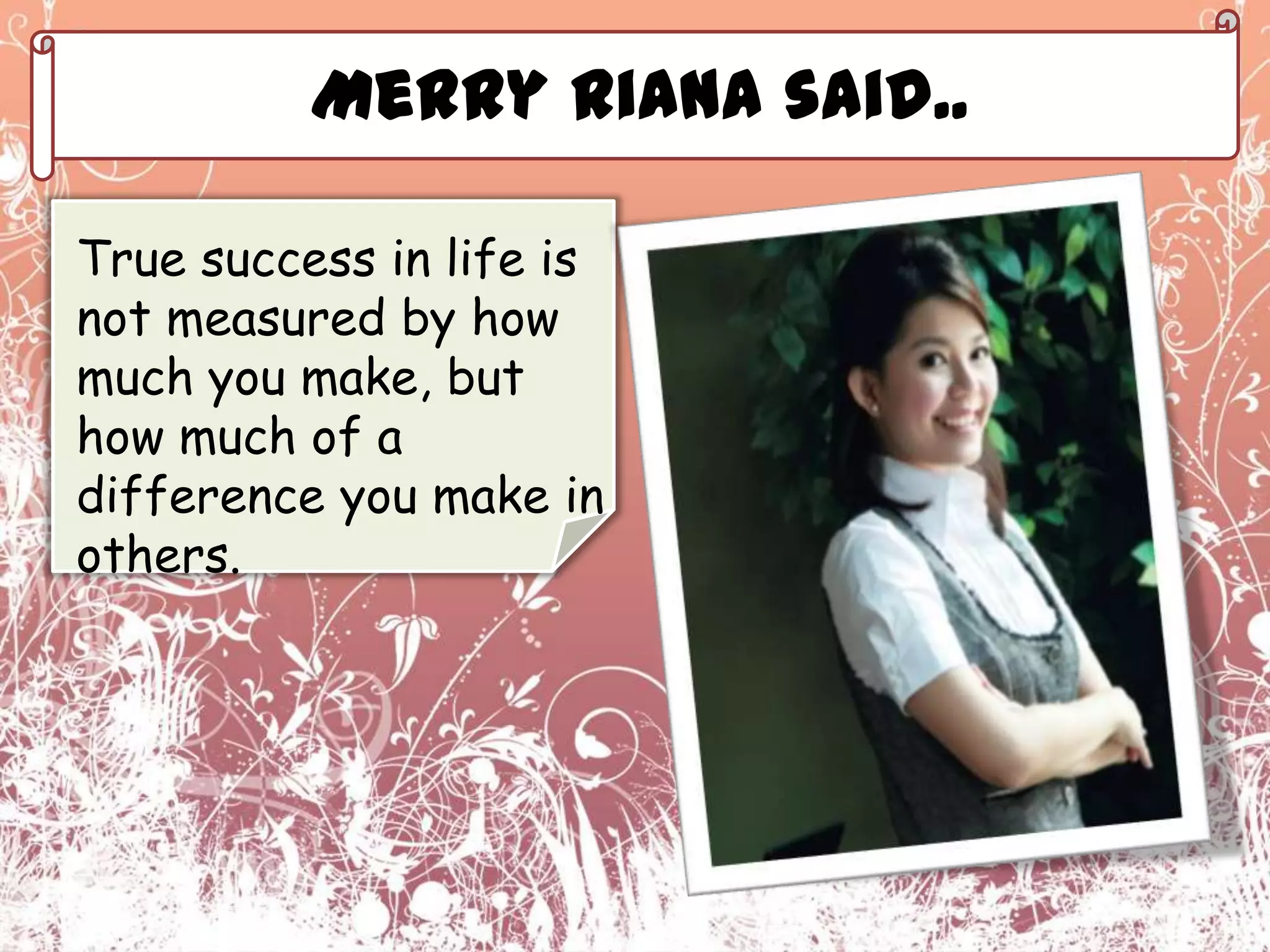 Merry riana(the woman who inspire me) | PPTX