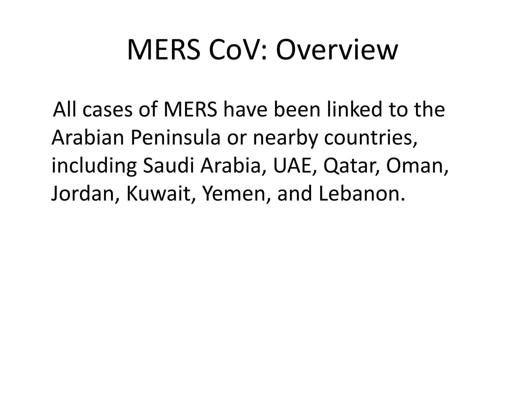 Middle East Respiratory Syndrome MERS | PPTX
