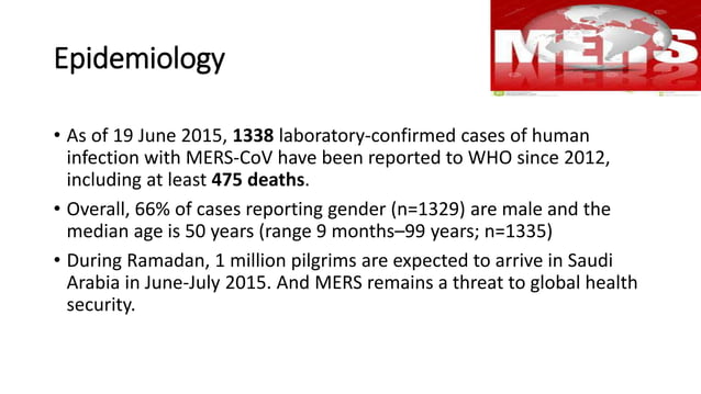 Middle East Respiratory Syndrome: MERS- CoV | PPTX | Infectious Diseases | Diseases and Conditions