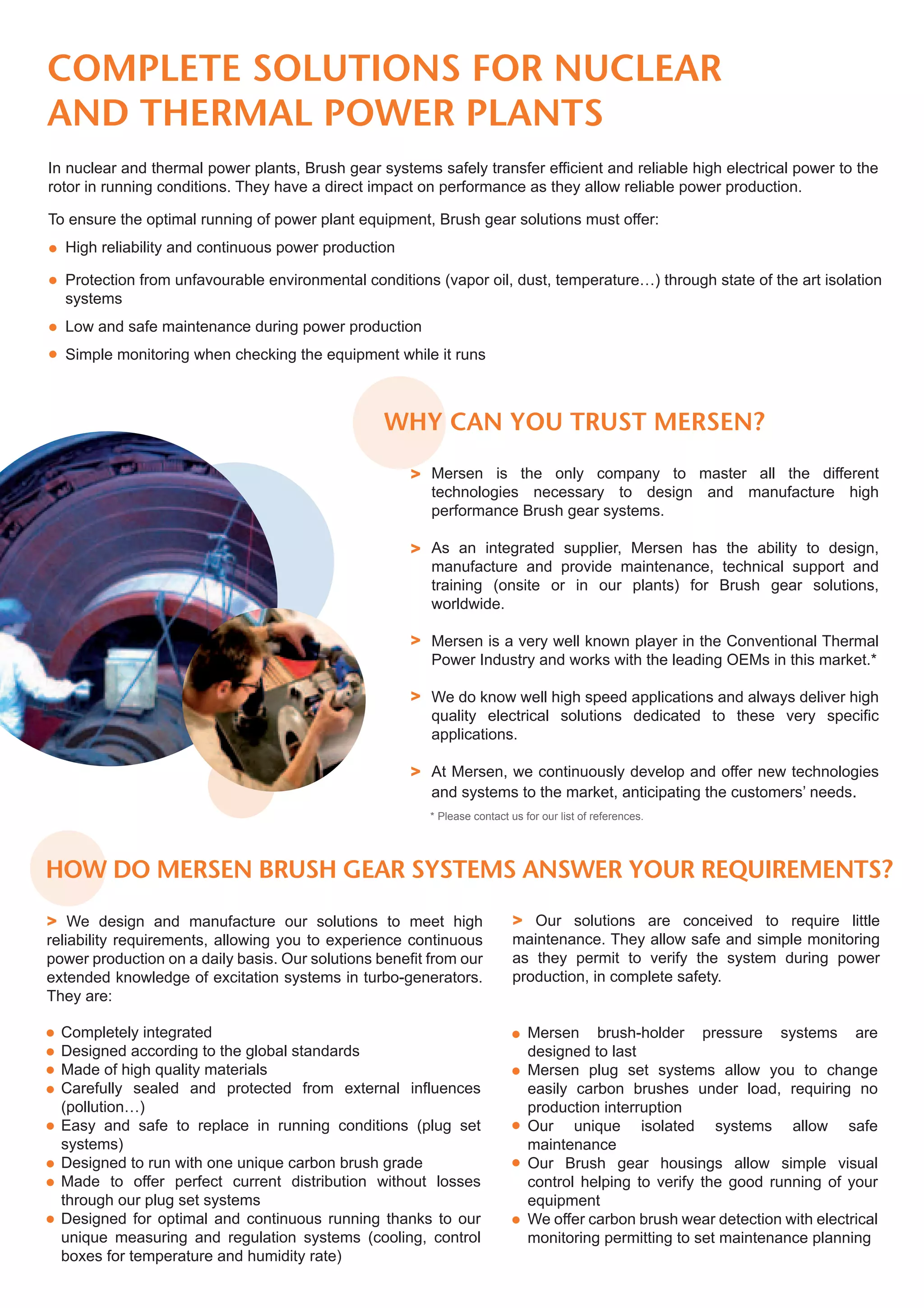 Mersen Brush Gear Systems for Hydro/Nuclear | PDF