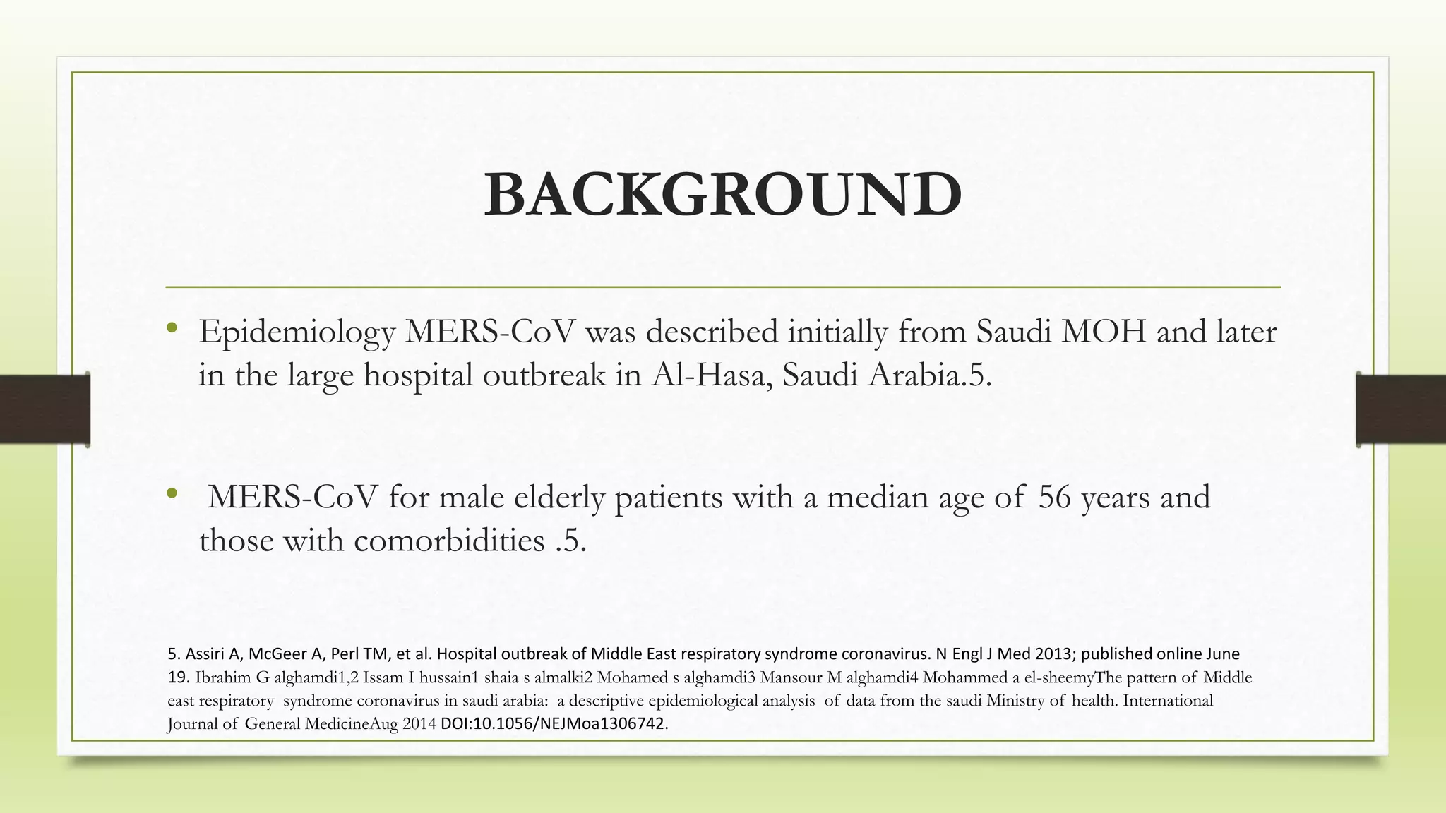 Mers in saudi arabia final | PPTX