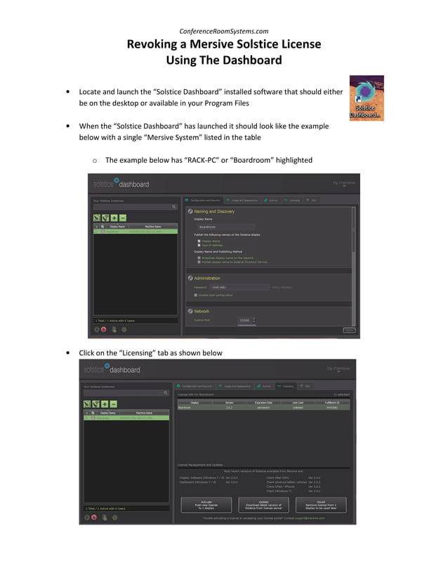 How to Revoke a Mersive Solstice License | PDF