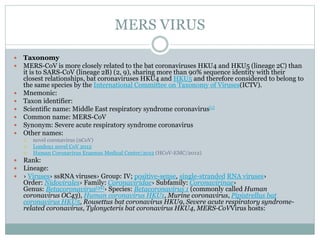 MIddle East Respiratory Syndrome Virus | PPTX