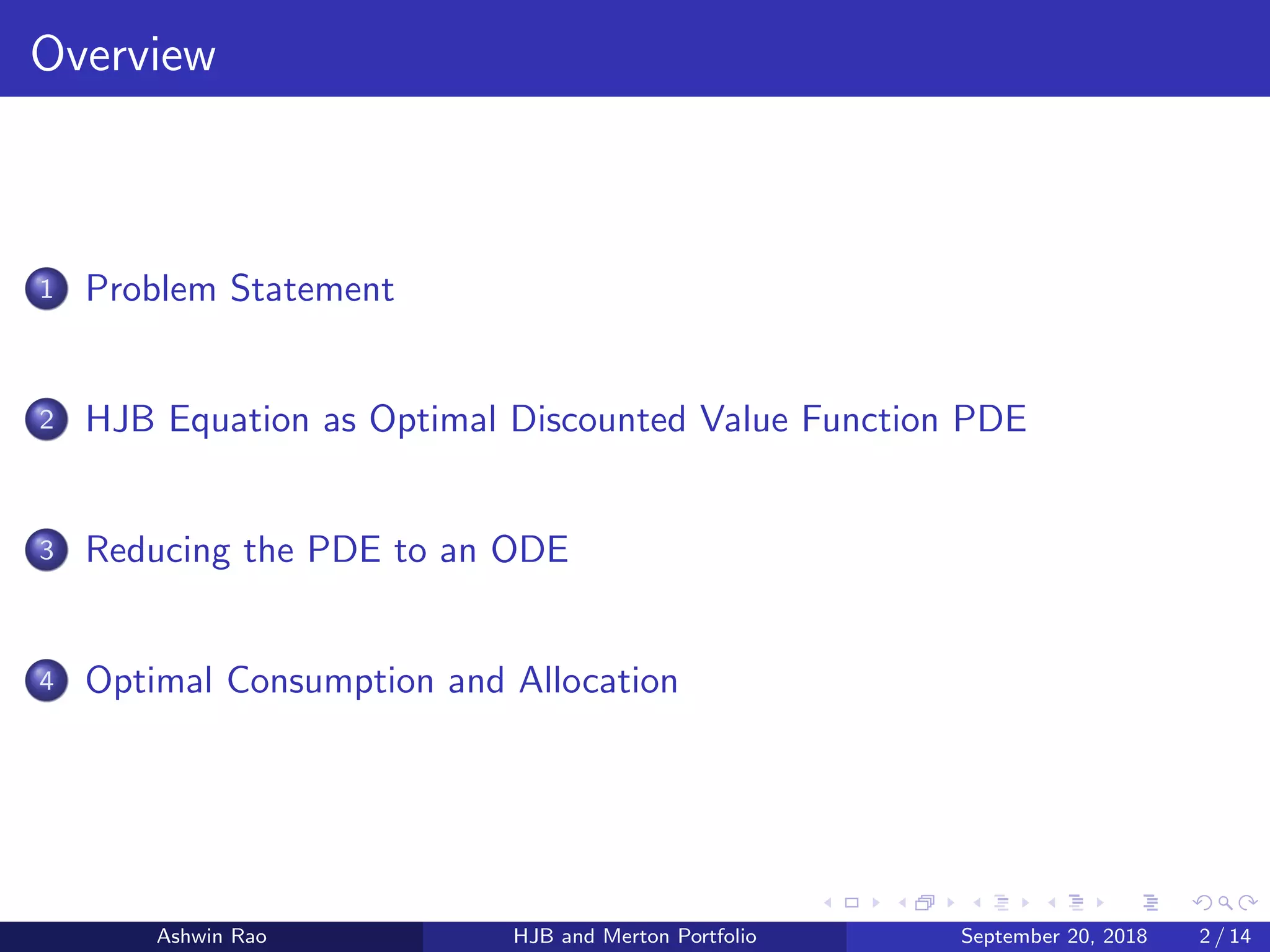 HJB Equation and Merton's Portfolio Problem | PDF