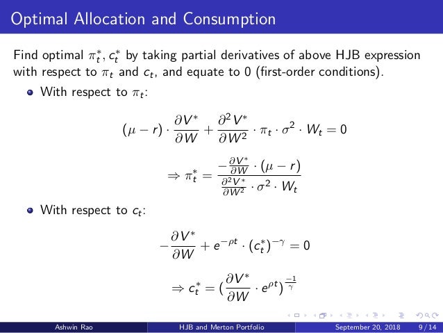 HJB Equation and Merton's Portfolio Problem