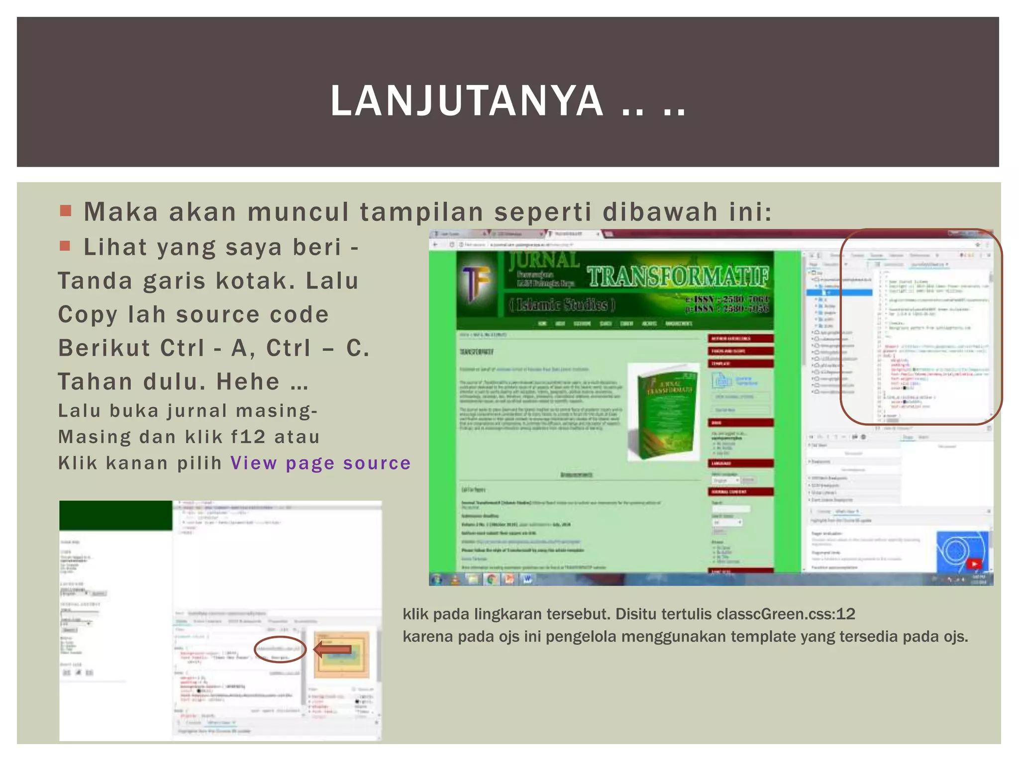 Merubah tampilan ojs biasa menjadi luar biasa | PPTX