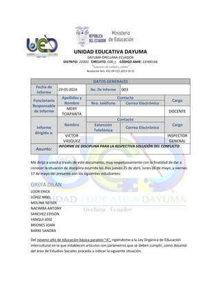 mery informe 2.docx UNIDADA EDUCATIOVA DAYUMA 20024 PARA INFORMAR A ...