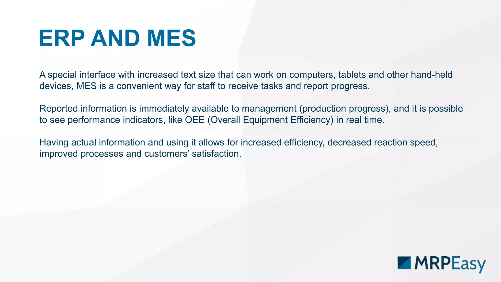 MES - Manufacturing Execution System Explained | PPTX