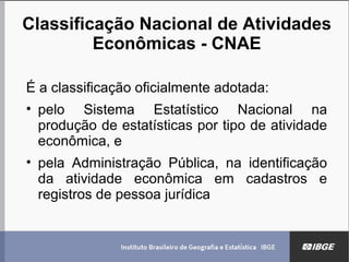 Classificação Nacional de Atividades Econômicas (CNAE) | PPT