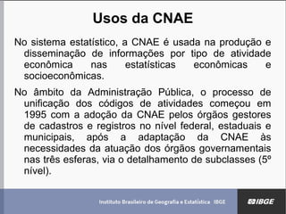 Classificação Nacional de Atividades Econômicas (CNAE) | PPT