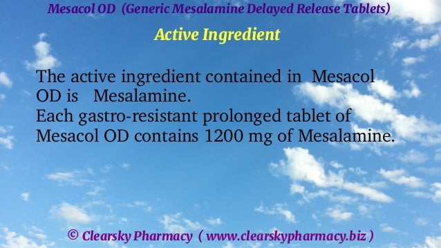 Mesacol OD Prolonged Release Tablets (Generic Mesalamine Delayed ...