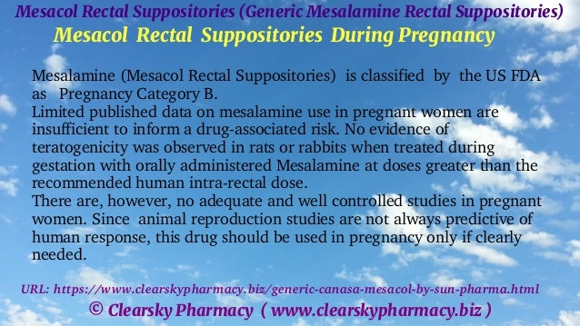 Mesacol Rectal Suppositories (Generic Mesalamine Rectal Suppositories ...