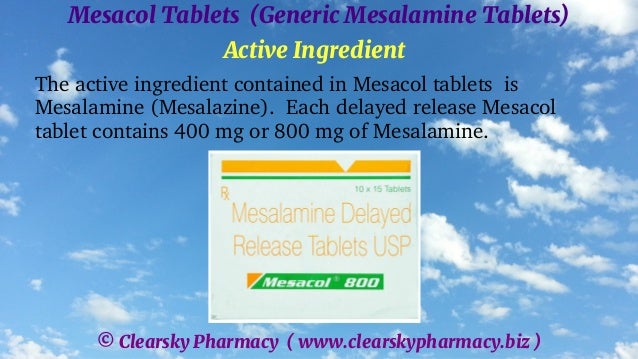 Mesacol Tablets (Generic Mesalamine Tablets) | PDF