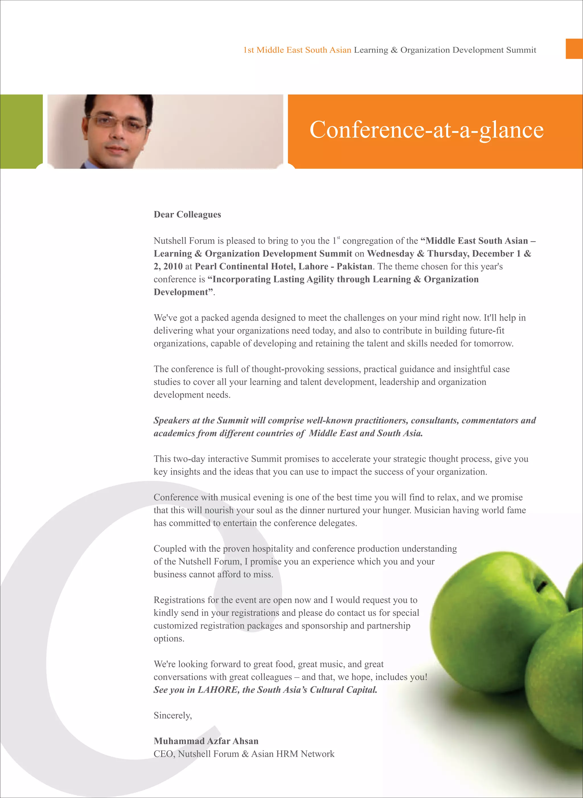 1st Middle East South Asian Learning & Organization Development Summit ...