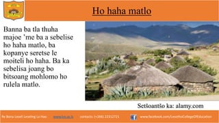 Mesebetsi ea banna ba Basotho | PPTX