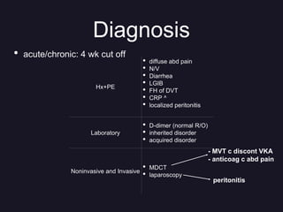 Mesenteric venous thrombosis | PPTX