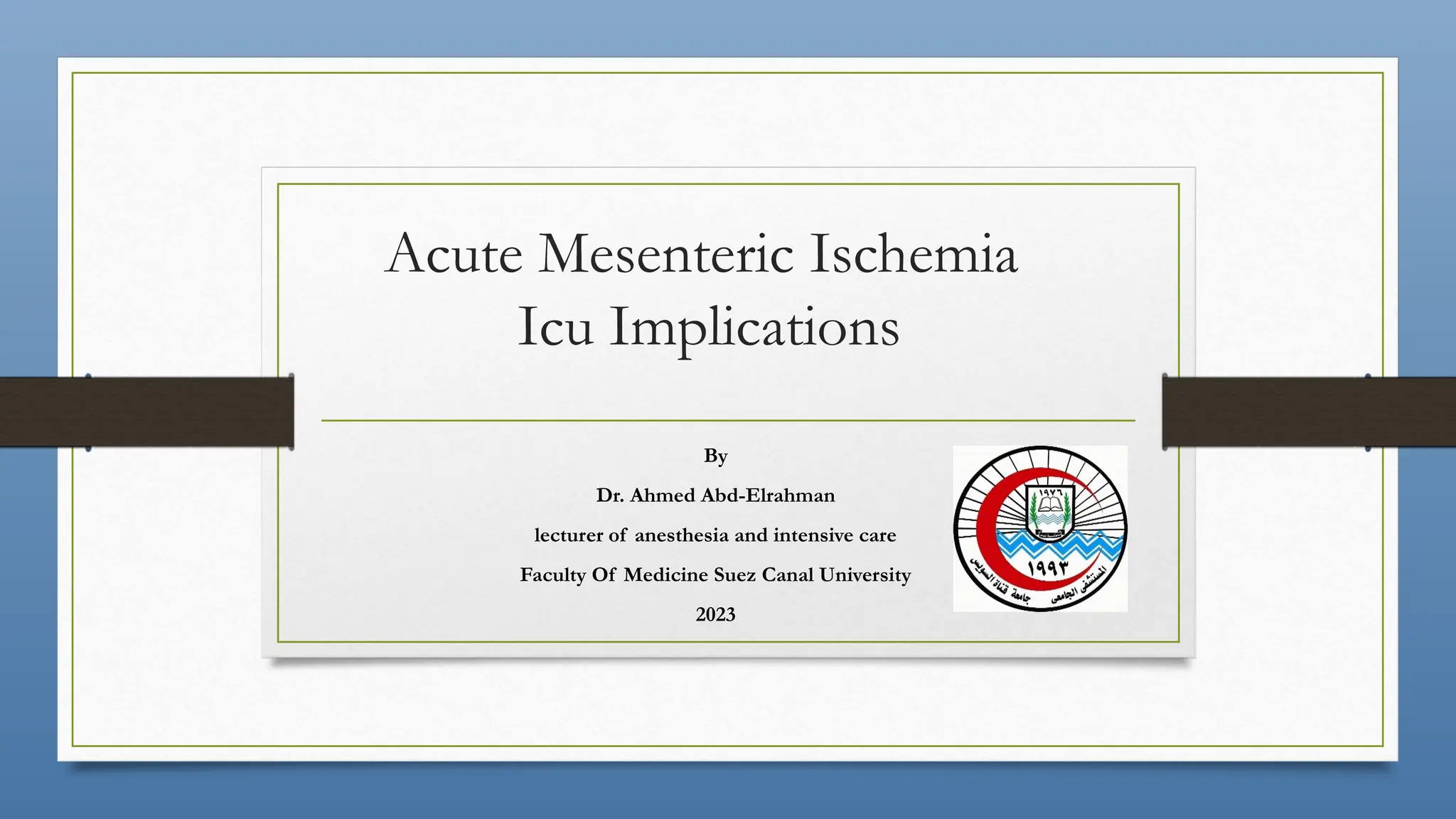 Acute Mesenteric Ischemia Icu Implications | PPTX