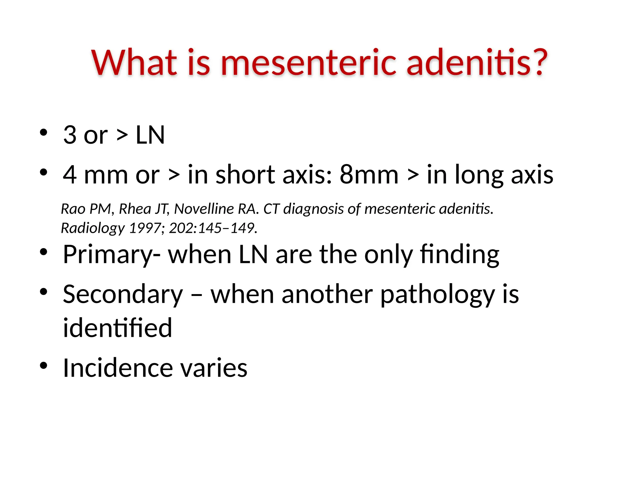 Mesenteric Lymphadenopathy in Children.ppt