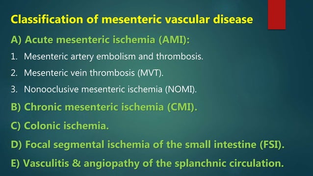 Mesenteric vascular disease | PPTX | Heart and Cardiovascular Diseases ...