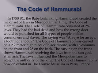 Meseopotamian laws | PPT