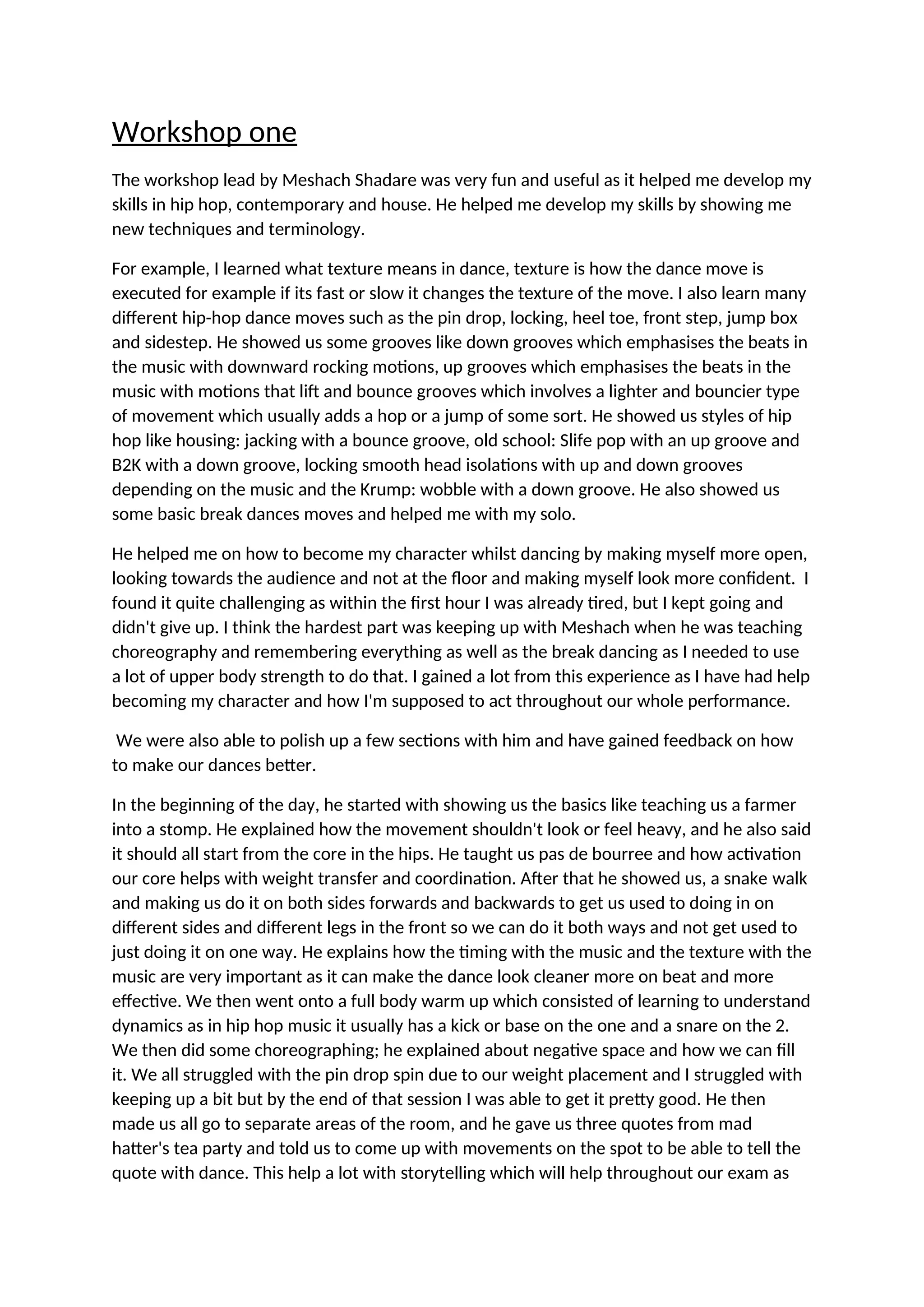 Meshach workshop essay.docxxxxxxxxxxxxxx | DOCX