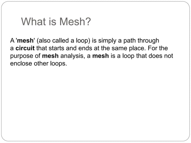 Mesh analysis | PPT