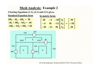 Mesh analysis dc circuit | PDF
