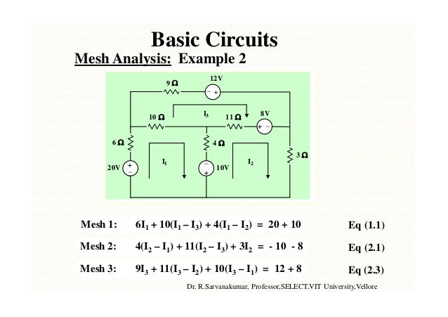 Mesh analysis dc circuit