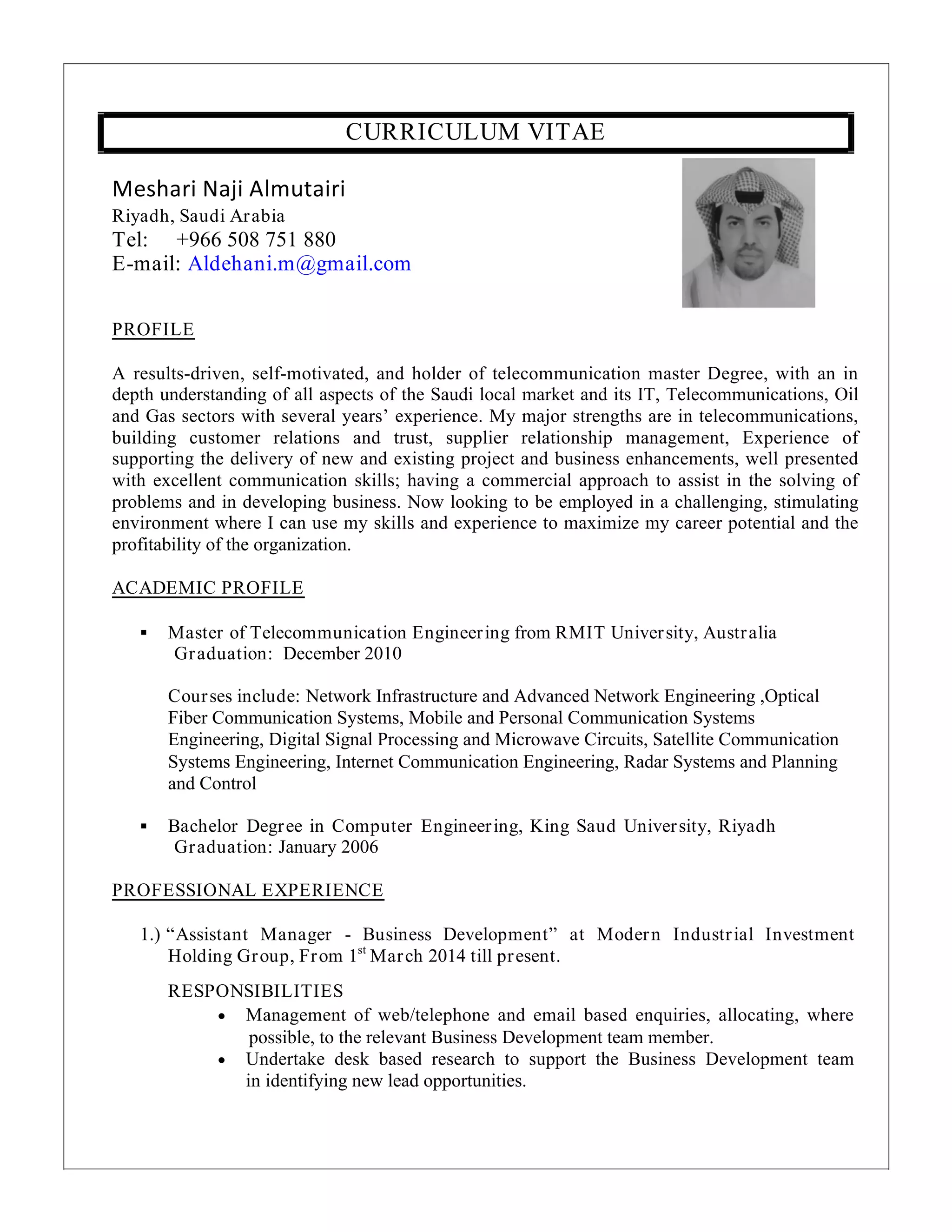 Meshari resume | PDF