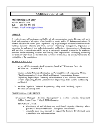 Meshari resume | PDF
