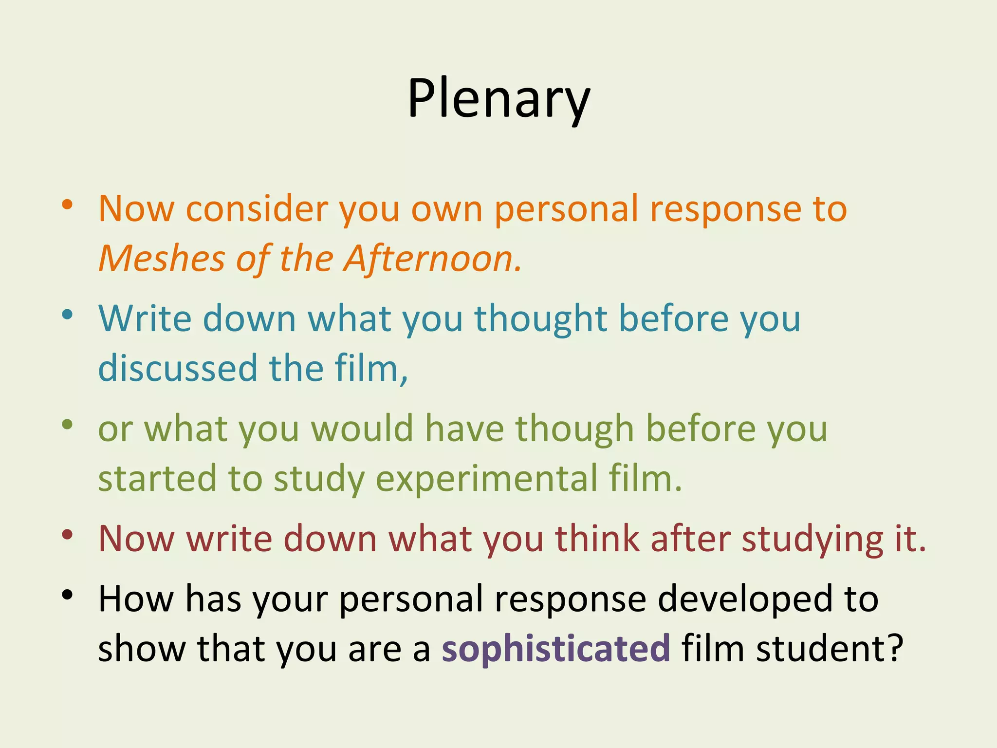 Meshes of the Afternoon | PPT