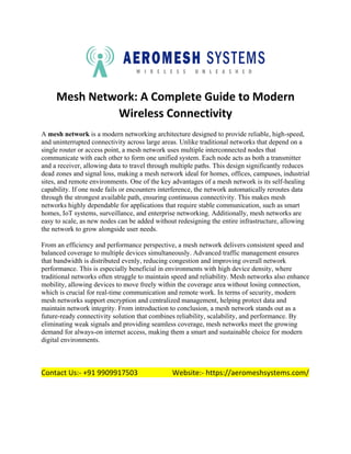 High-Performance Connectivity for Underground and Remote Site | PDF