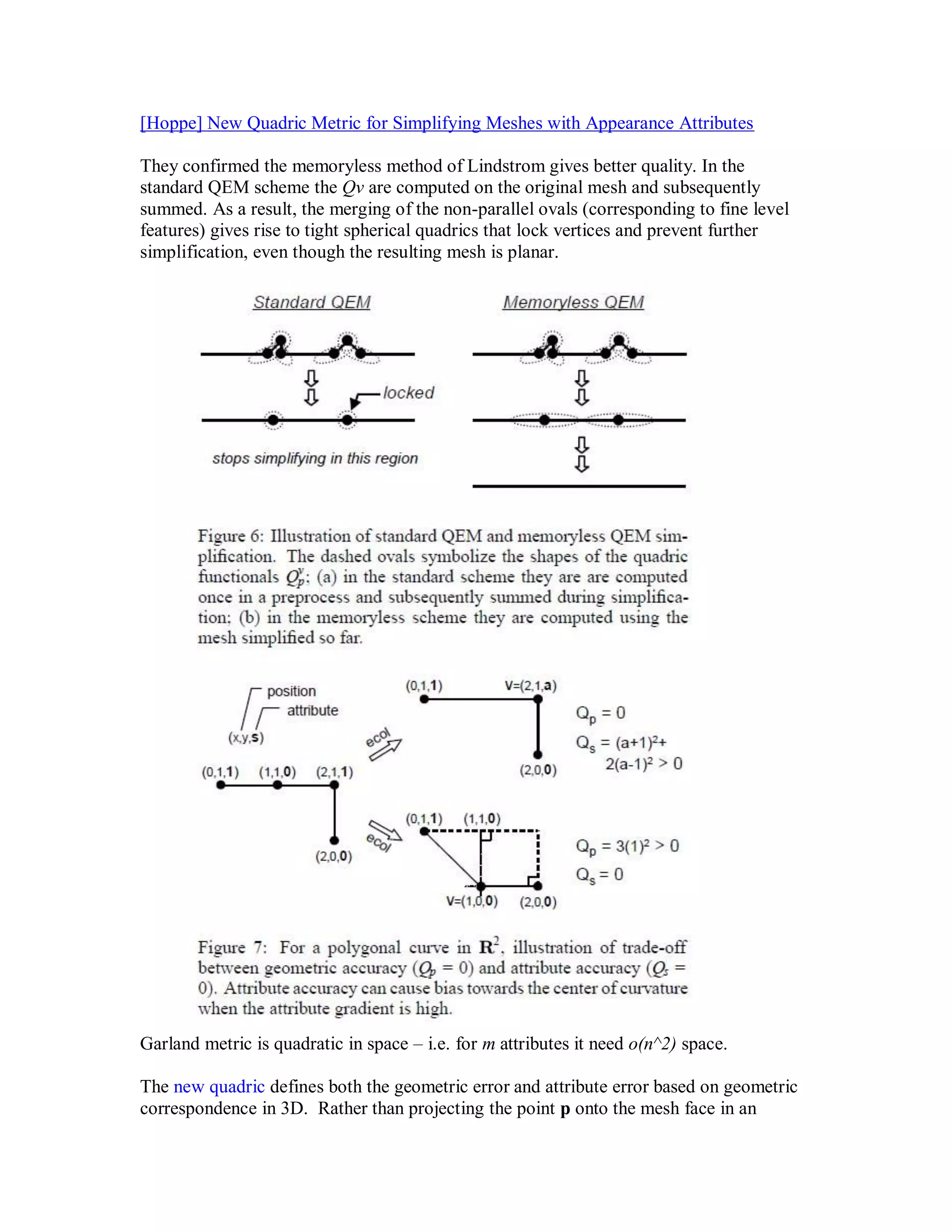 Mesh simplification notes | PDF