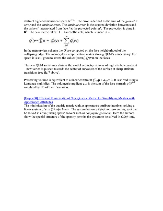 Mesh simplification notes | PDF