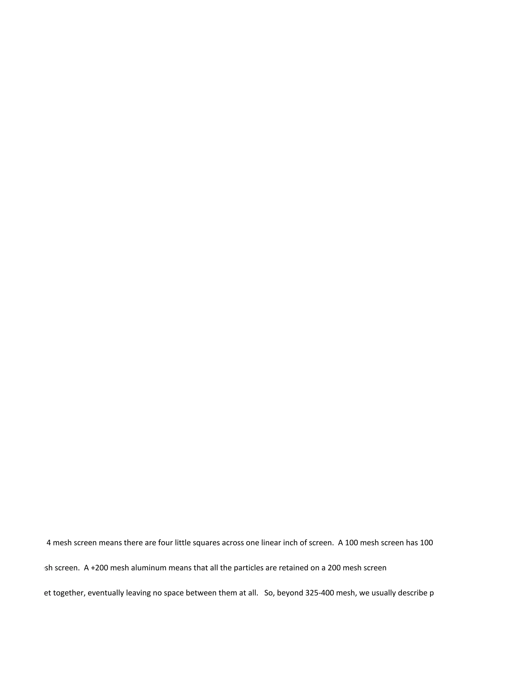 Mesh tablas equivalencias a micrones | PDF