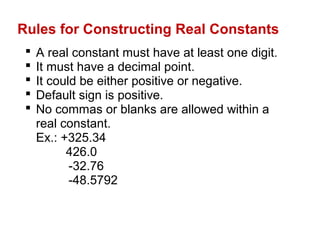 Mesics lecture 3 c – constants and variables | PPT