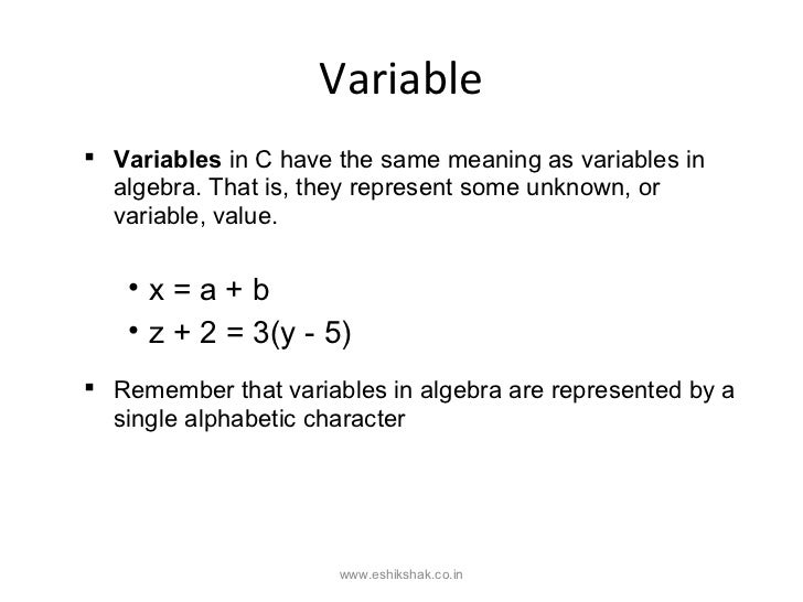 Mesics lecture 3 c – constants and variables