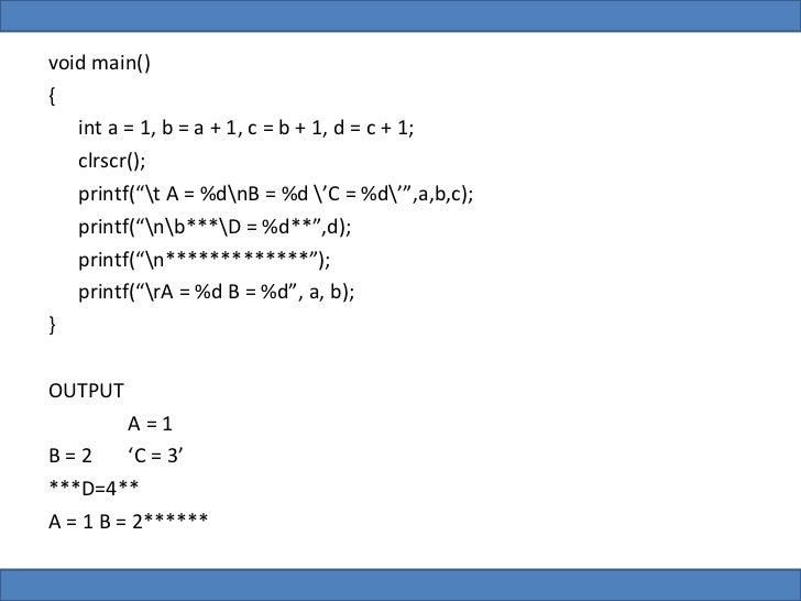 Mesics lecture 5 input – output in ‘c’