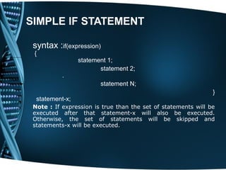 Mesics lecture 6 control statement = if -else if__else | PPT