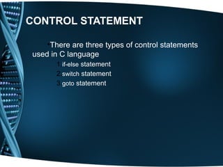 Mesics lecture 6 control statement = if -else if__else | PPT