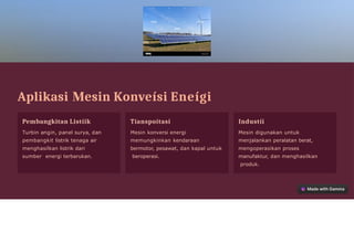 Mesin-Konversi-Energi.pptx Mempelajari Pengertian Konversi Energi | PPTX