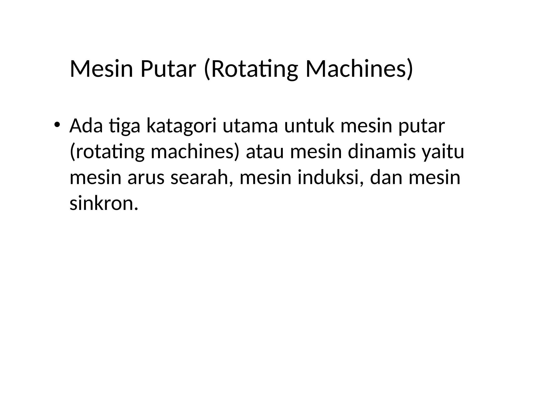 Mesin-Mesin listrik pada mesin generator | PPT