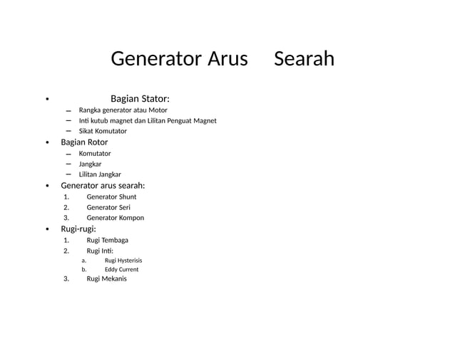 Mesin-Mesin listrik pada mesin generator | PPT