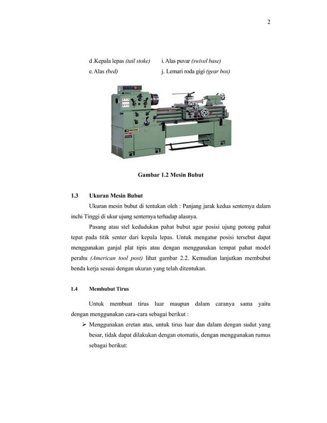Mesin bubut | PDF
